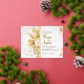 Gold Floral Wedding Invitation Landscape | Zazzle