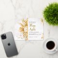 Gold Floral Wedding Invitation Landscape | Zazzle