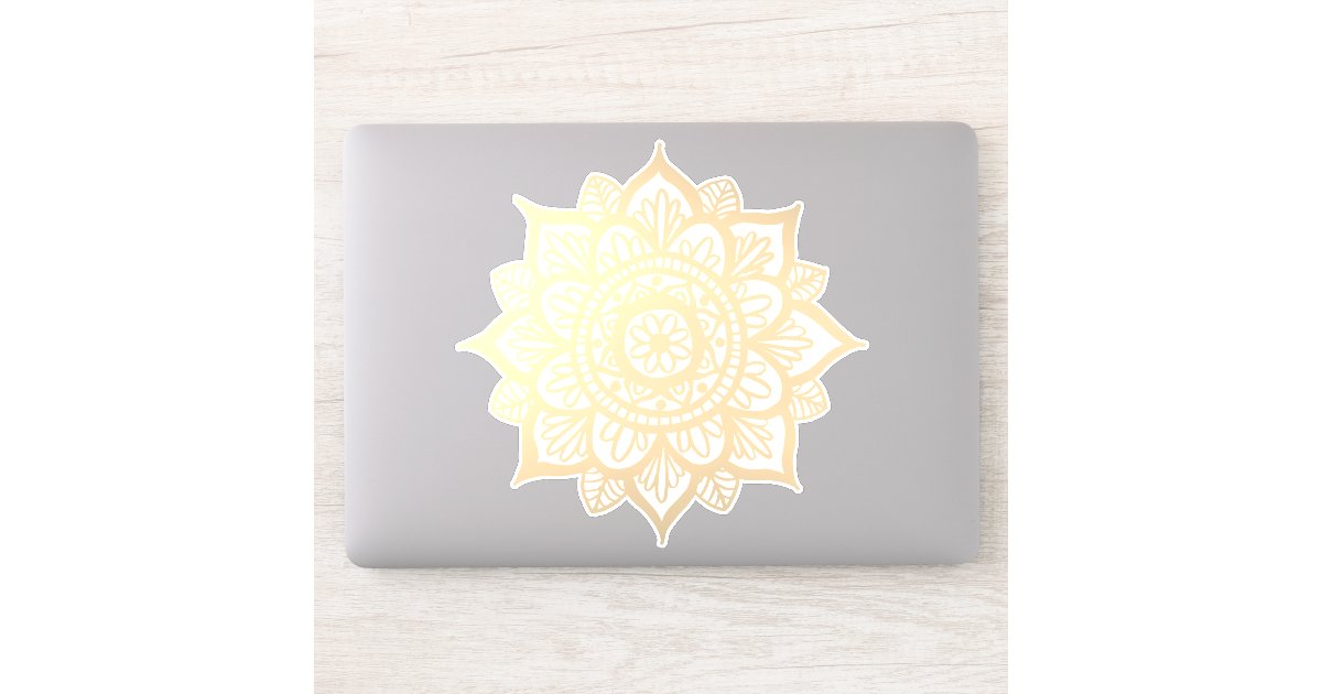 Gold Flower Mandala Sticker | Zazzle