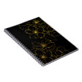 Gold Flower on Black Note Book & Journals | Zazzle
