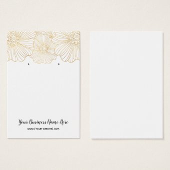 Gold Flowers Earring Display Cards | Zazzle