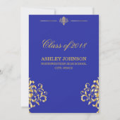 Gold foil and Royal Blue Graduation Invitation | Zazzle