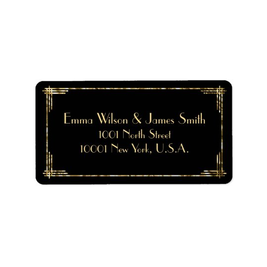 Gold Foil Art Deco Great Gatsby Address Labels | Zazzle.com