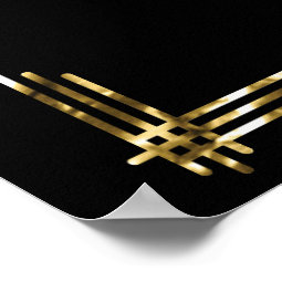 Gold Foil Art Deco Wedding Reception Sign 24x30 | Zazzle