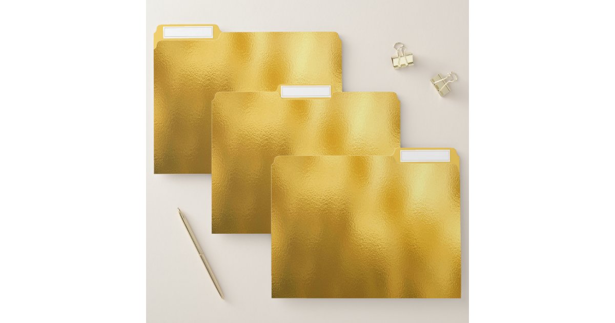 Gold Foil Background File Folder | Zazzle