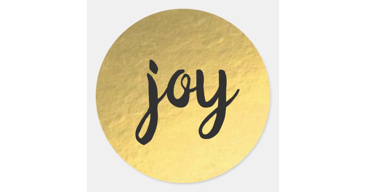 Gold Foil Background Joy Holiday Sticker | Zazzle