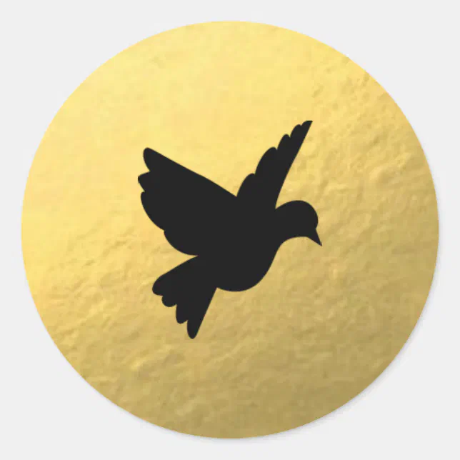Gold Foil Black Love Bird Sticker | Zazzle