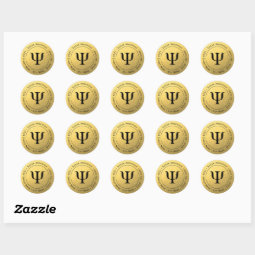 Gold Foil Black Psi Symbol Return Address Label | Zazzle