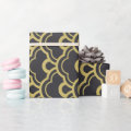 Gold Foil Black Scalloped Shells Pattern Wrapping Paper | Zazzle