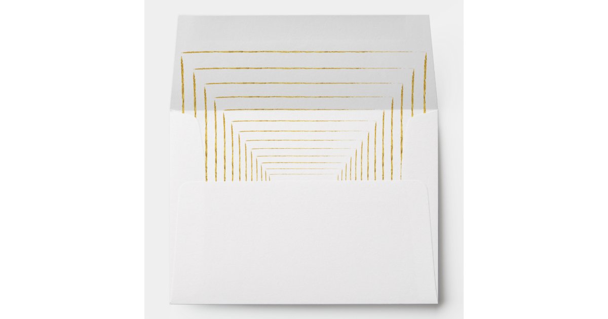 Gold Foil Border Wedding Envelope | Zazzle