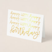 Gold Foil Calligraphy Happy Birthday Card | Zazzle