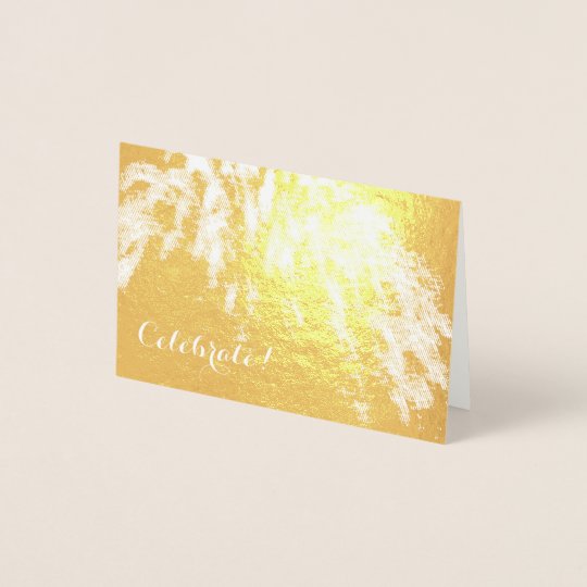 Gold Foil Celebrate Mini Card | Zazzle.com