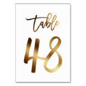 Gold foil chic wedding table number | Table 48 | Zazzle