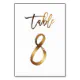 Gold foil chic wedding table number | Table 8 | Zazzle