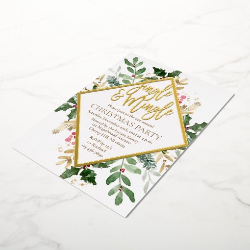 Gold Foil Christmas Party Invitation Foil Invitation | Zazzle