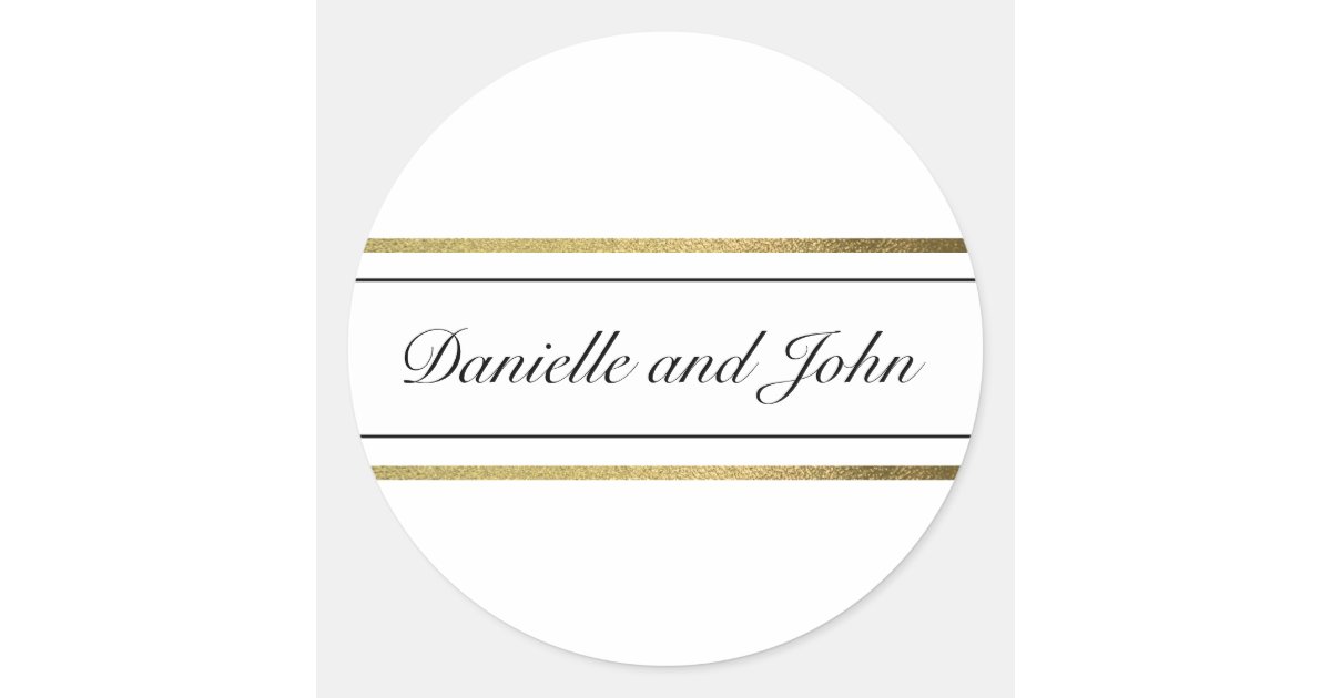 Gold Foil Classic Round Sticker | Zazzle