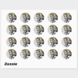 Gold Foil Confetti Custom Photo Favor Sticker | Zazzle