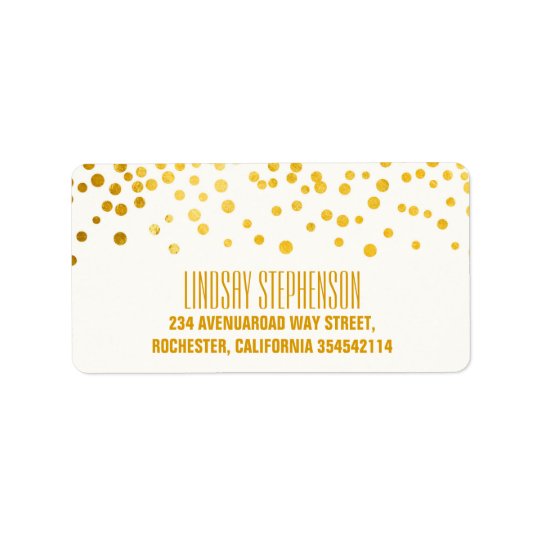 Gold Foil Confetti Wedding Label | Zazzle.com