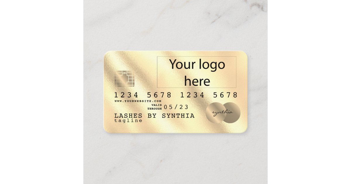 Gold foil Credit Card add your logo | Zazzle