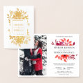 Gold Foil Crimson Red Floral Wedding Invitation | Zazzle