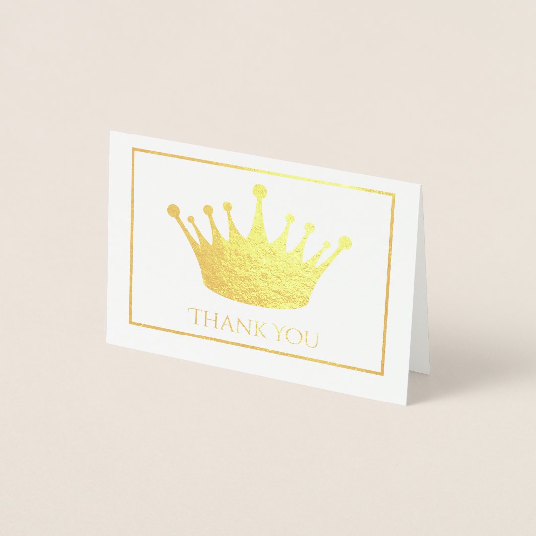 Gold Foil Crown Mini Card | Zazzle