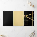 Gold Foil Effect Geometric Style Wedding Tri-Fold Program | Zazzle