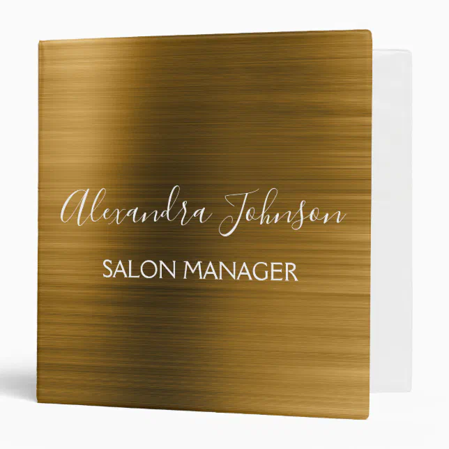 Gold Foil Elegant Modern Luxury 3 Ring Binder | Zazzle