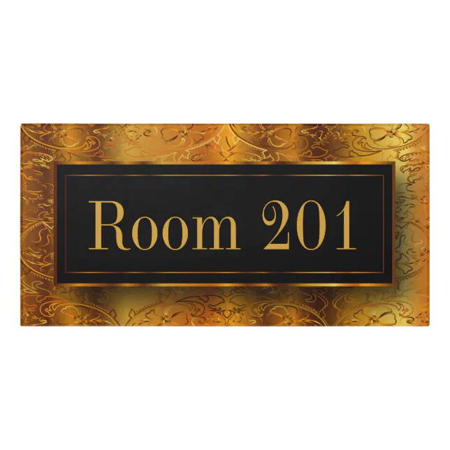 Gold Foil Emboss Look Door Sign | Zazzle