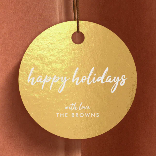 Gold Foil Favor Tags | Holiday Christmas Gift Tag | Zazzle