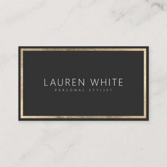 Gold foil frame elegant trendy minimal modern business card | Zazzle.com
