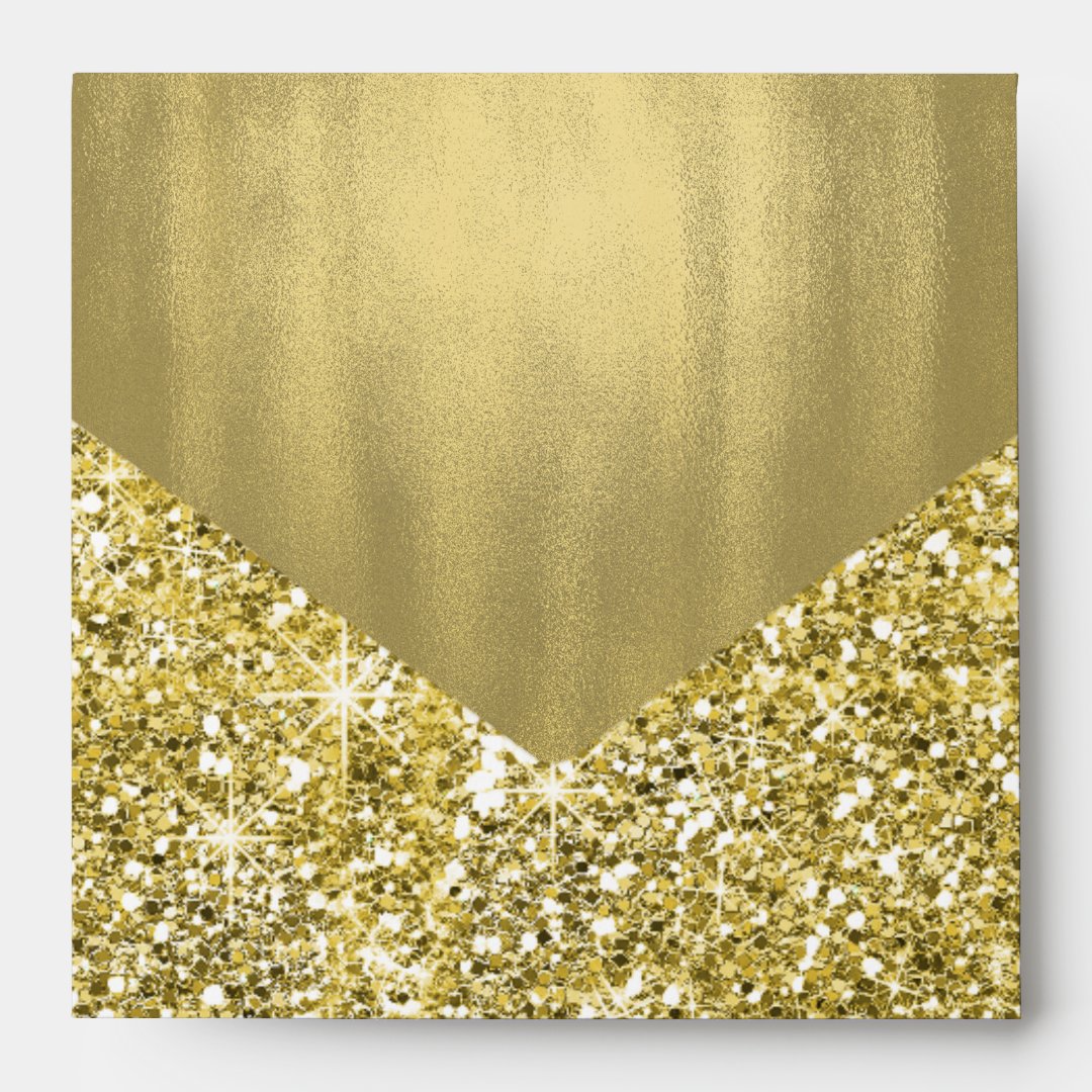 Gold Foil Glitter Envelope | Zazzle