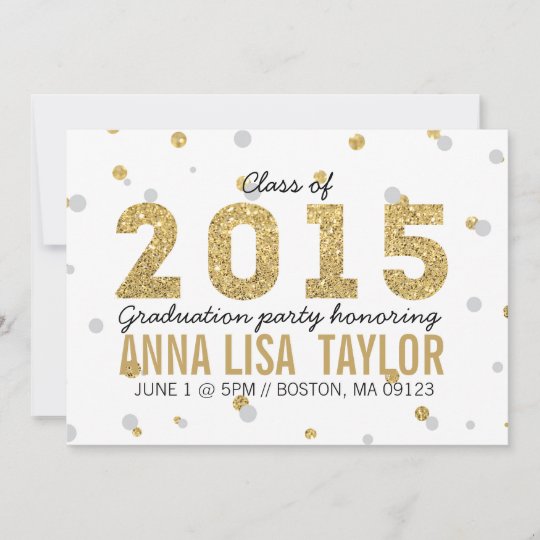 Gold Foil Glitter Graduation Party Invitation | Zazzle.com