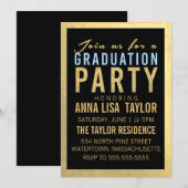 Gold Foil Glitter Graduation Party Invitation | Zazzle