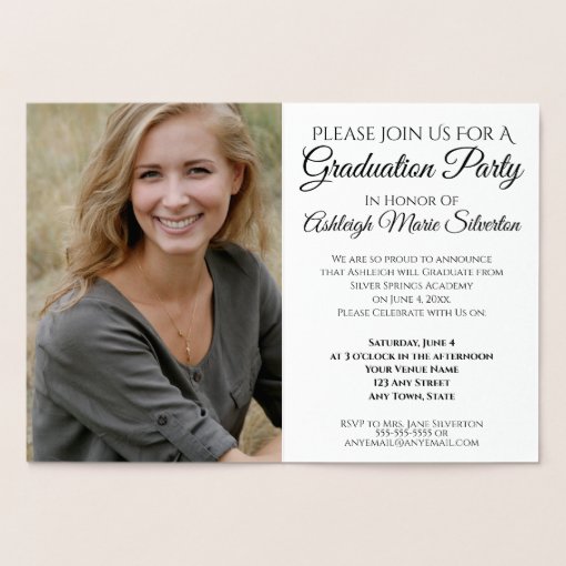 Gold Foil Graduation Party Invitation | Zazzle