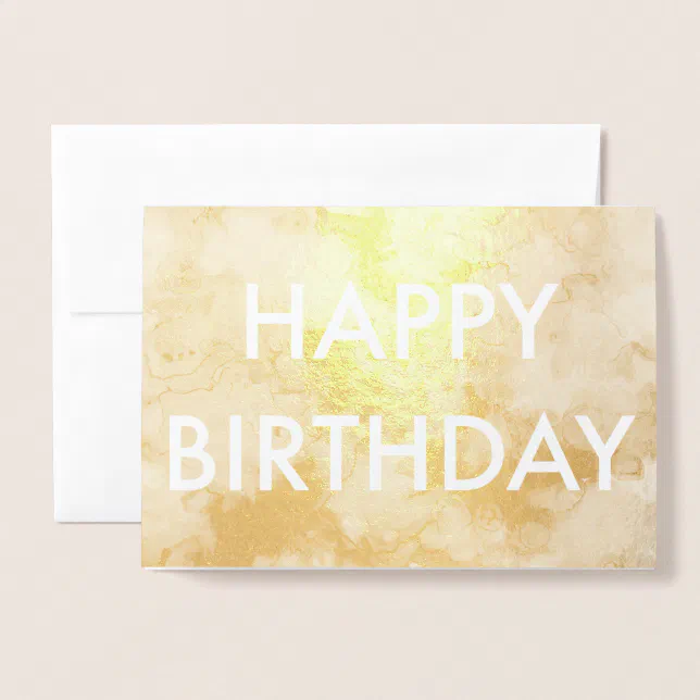 Gold Foil Happy Birthday card | Zazzle