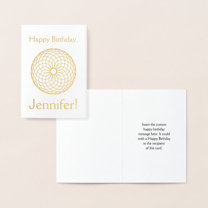 Gold Foil "Happy Birthday, Jennifer!" Card | Zazzle.com