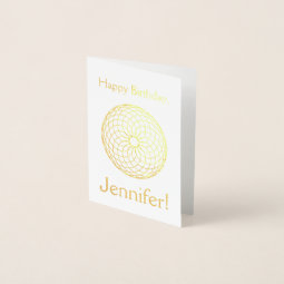 Gold Foil "Happy Birthday, Jennifer!" Card | Zazzle