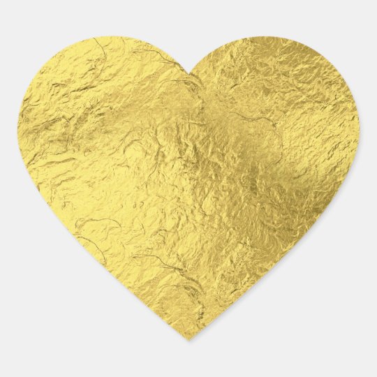 Gold Foil Heart Heart Sticker | Zazzle.com