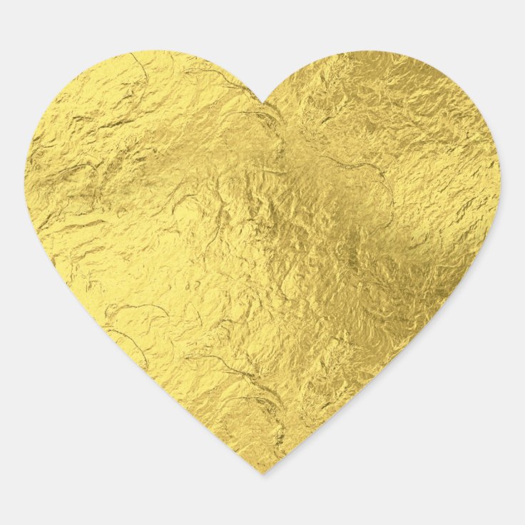 Gold Foil Heart Heart Sticker | Zazzle