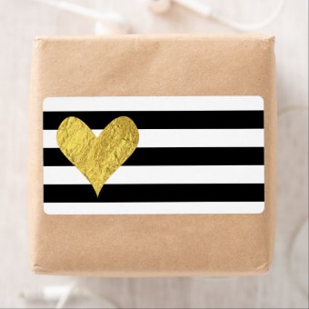 Gold Foil Heart Label | Zazzle