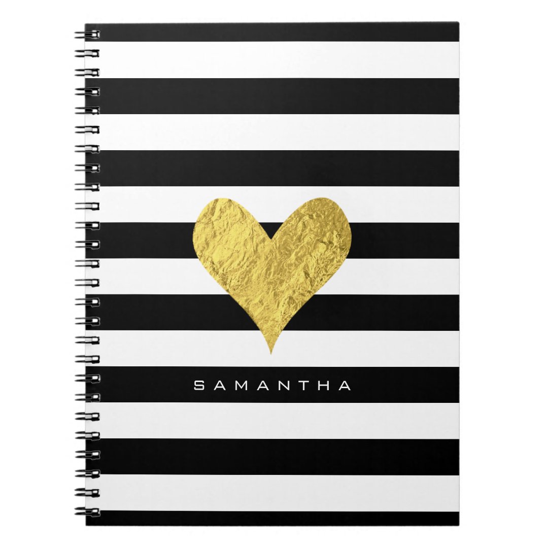 Gold Foil Heart Notebook | Zazzle