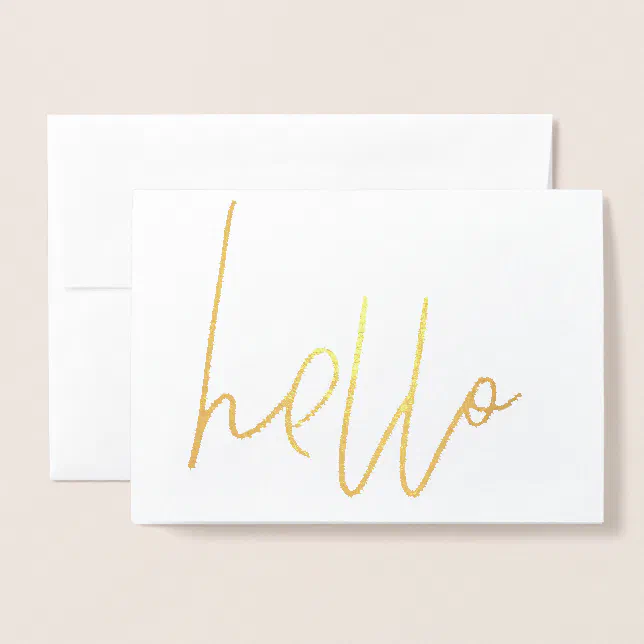 Gold Foil Hello Card | Zazzle
