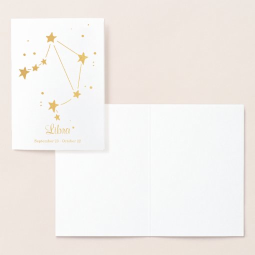 Gold Foil LIBRA Zodiac Sign Constellation Foil Card | Zazzle