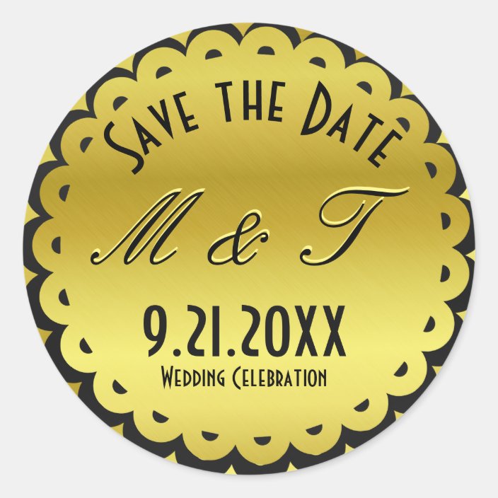 Gold Foil Look Save the Date Seal | Zazzle.com
