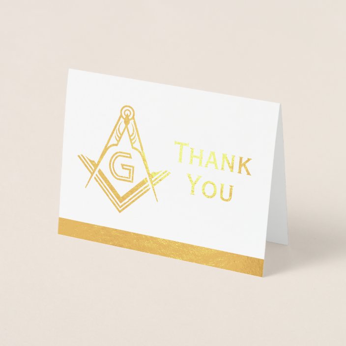 Gold Foil Masonic Thank You Cards | Freemason Note | Zazzle.com