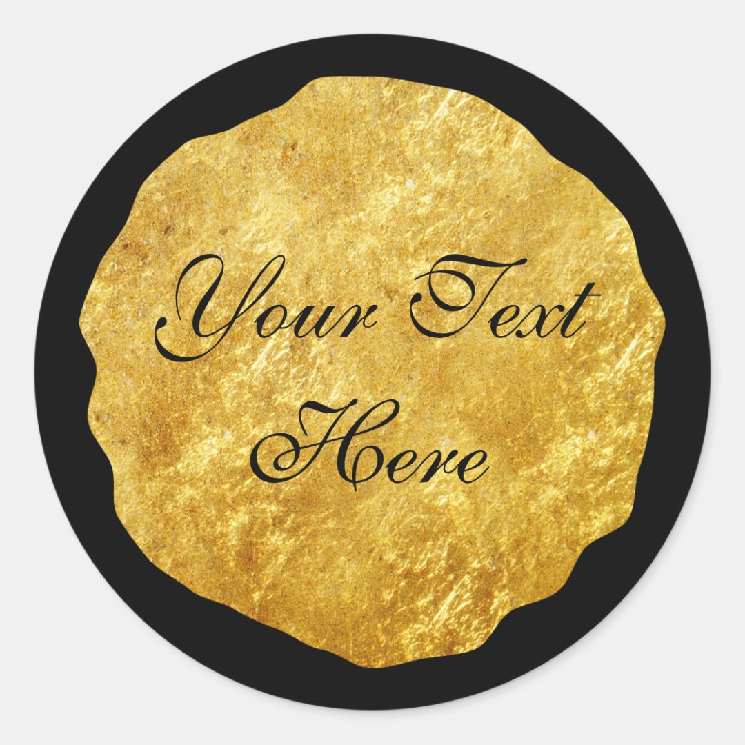 Gold Foil Modern Customizable Round Sticker | Zazzle