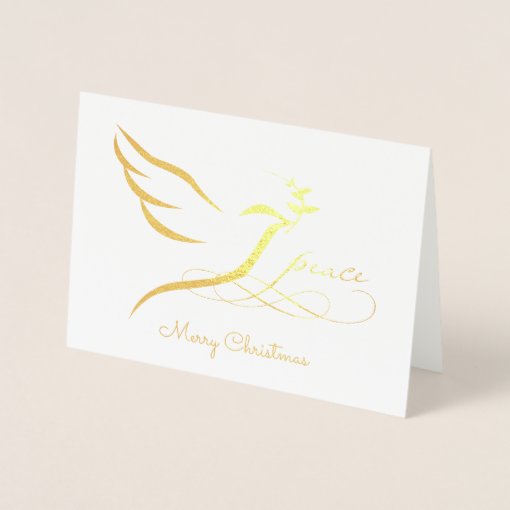 Gold Foil Peace Dove Card | Zazzle