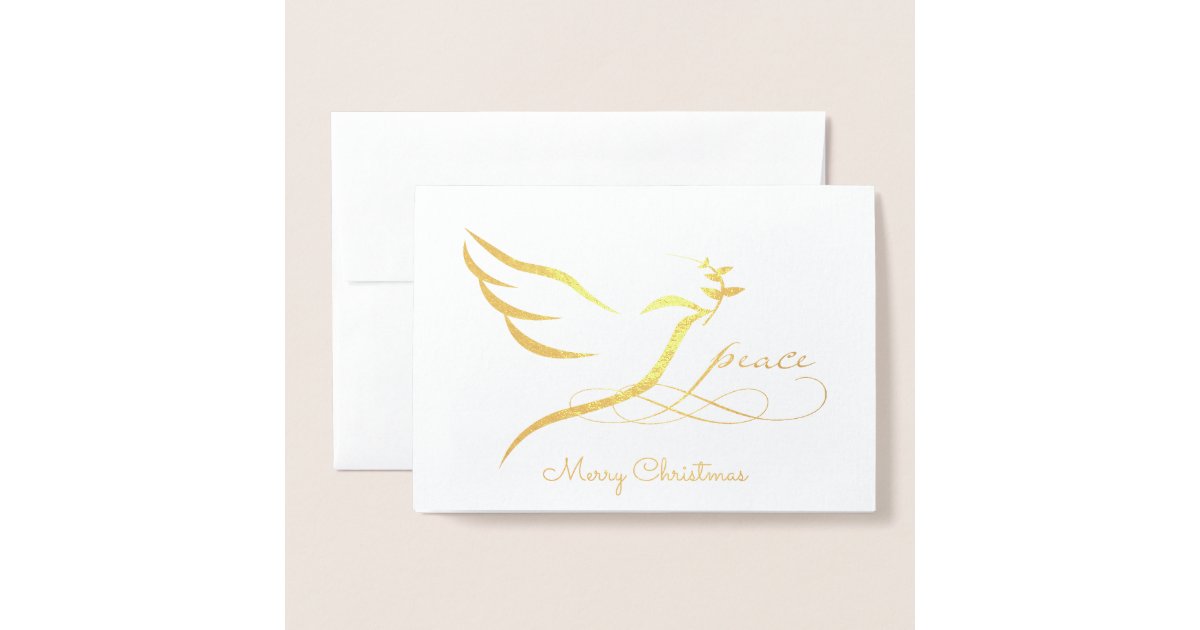 Gold Foil Peace Dove Card | Zazzle