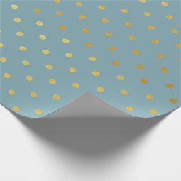 Gold Foil Polka Dots Modern Slate Blue Metallic Wrapping Paper | Zazzle