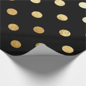 Gold Foil Polka Dots Pattern Wrapping Paper Black | Zazzle